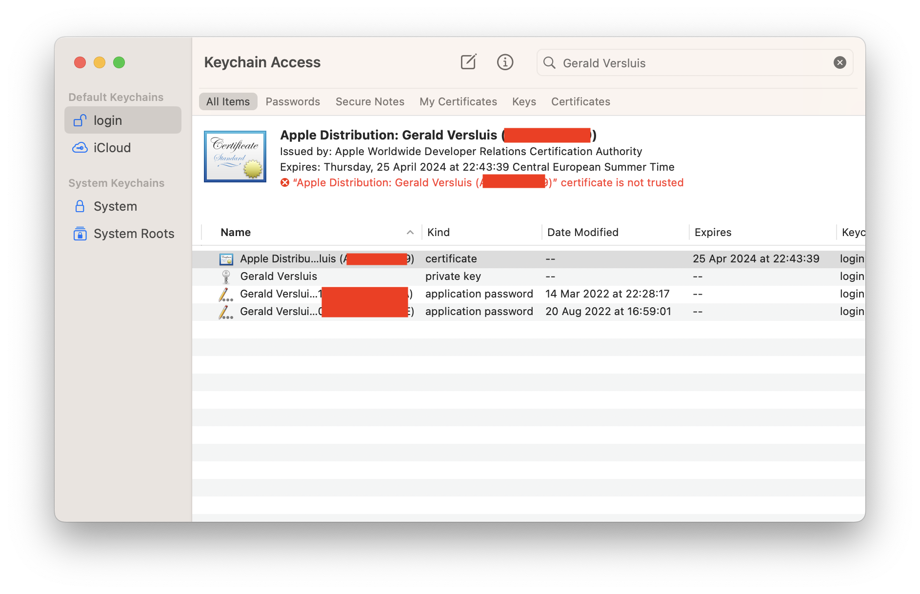 Publish IOS Ipa Error Unable To Build Chain To Self signed Root For