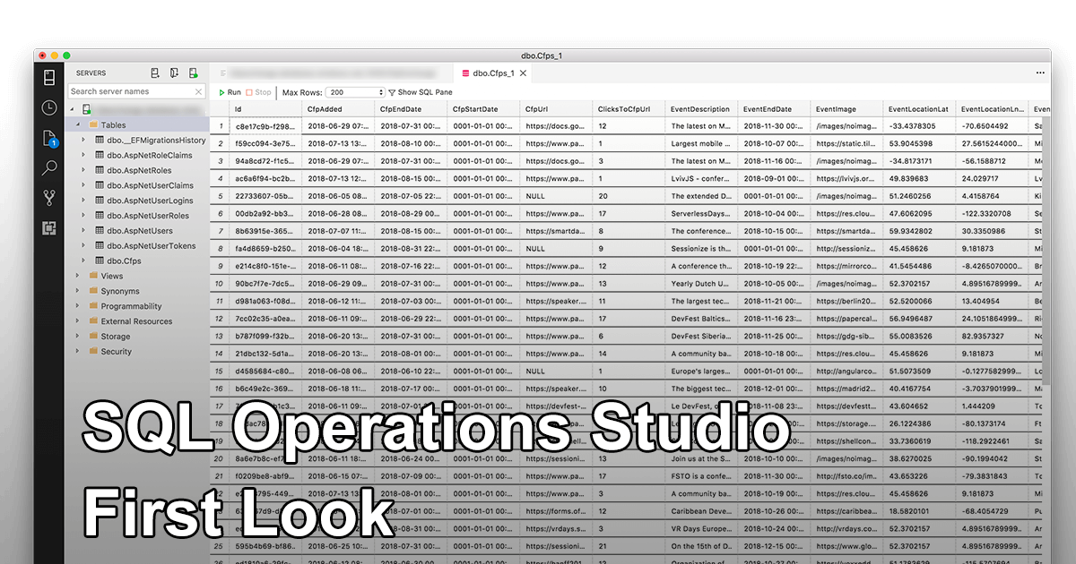 SQL Operations Studio: First look at a great tool · Gerald's blog about .NET, .NET MAUI, Blazor ...